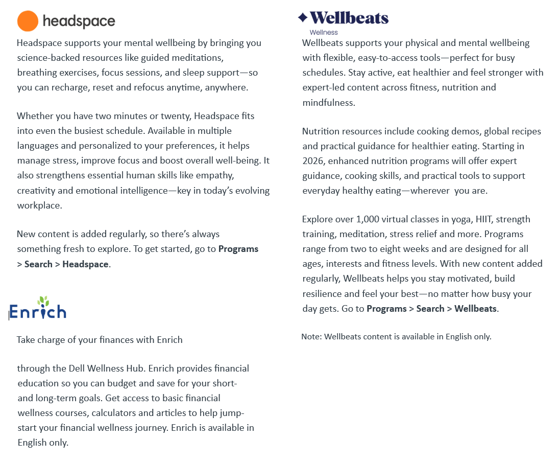 Program Guide Dell Wellness Hub INT – Personify Health Dell